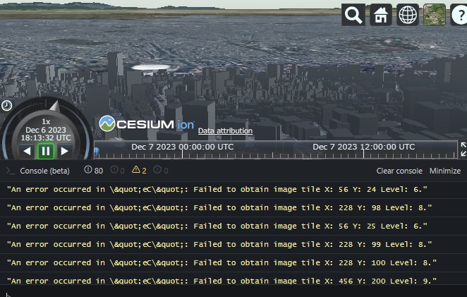 CesiumJSのタイル読み込みエラーが気になる | FOUR4to6